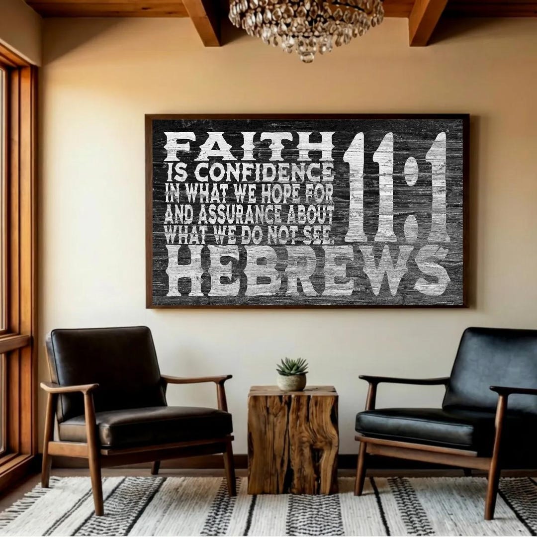 Hebrews 11:1 Wall Art - Now Faith is Bible Verse Print - Christian ...