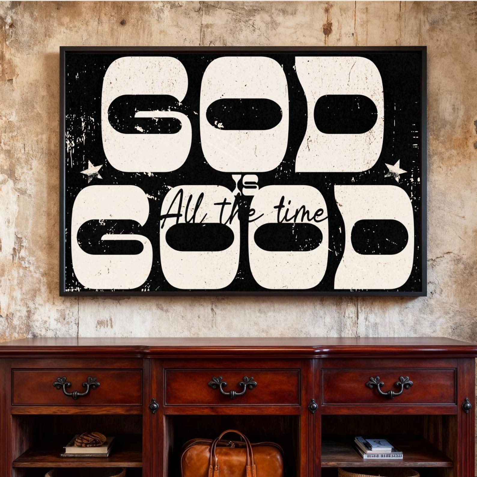 God is Good Print, Western Christian Artwork, Bible Verse Scripture ...