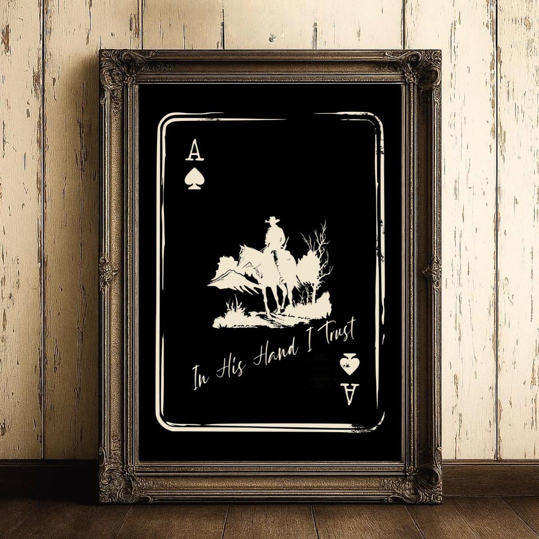 Christian Print, Western Ace Spades Wall Art, Vintage Trust Faith Game ...