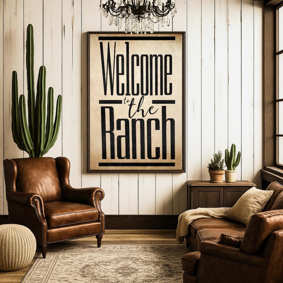 Welcome to the Ranch Sign, Southwestern Western Decor, Cowboy Cabin ...