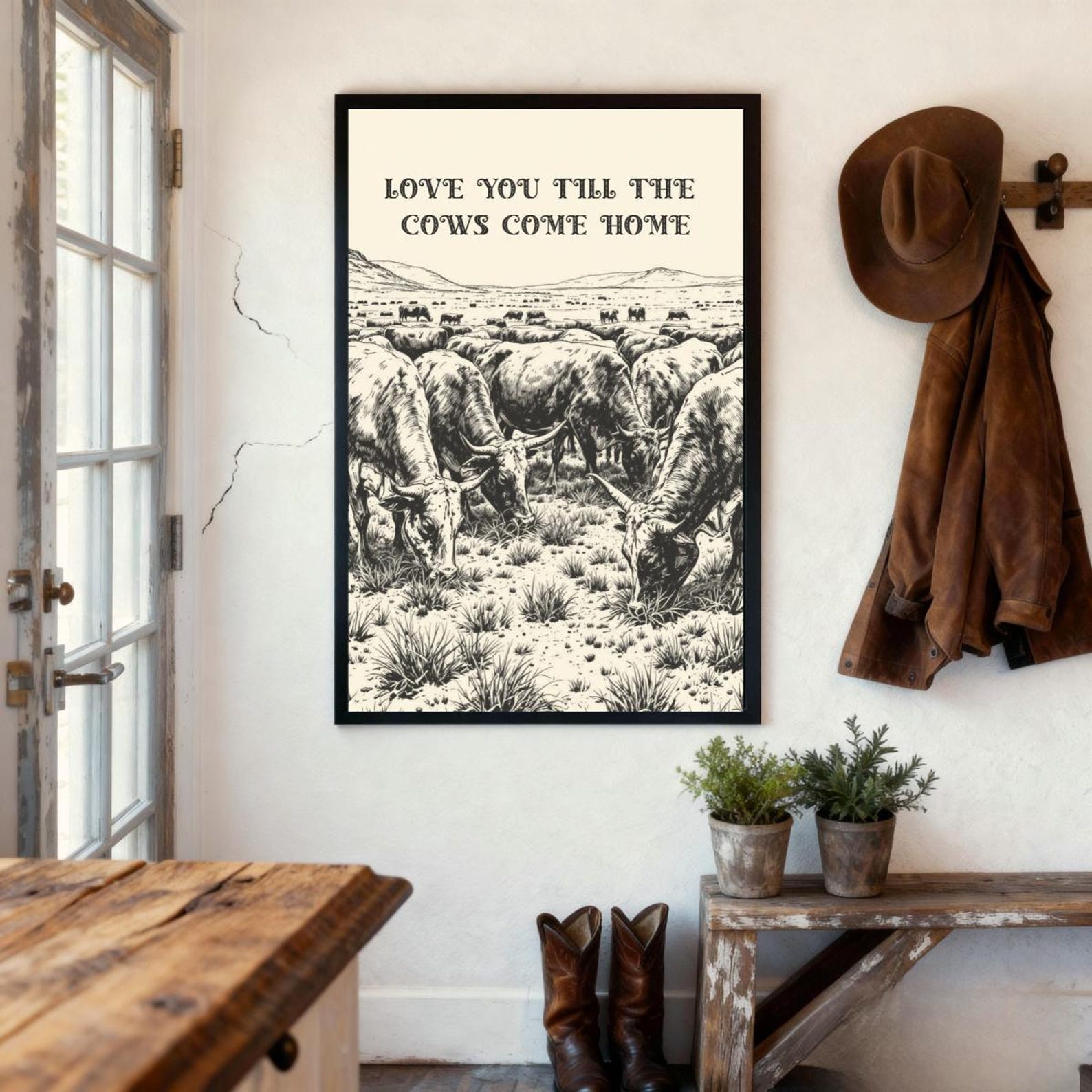 Love You Till the Cows Come Home Print, Country Wall Art, Farmhouse ...