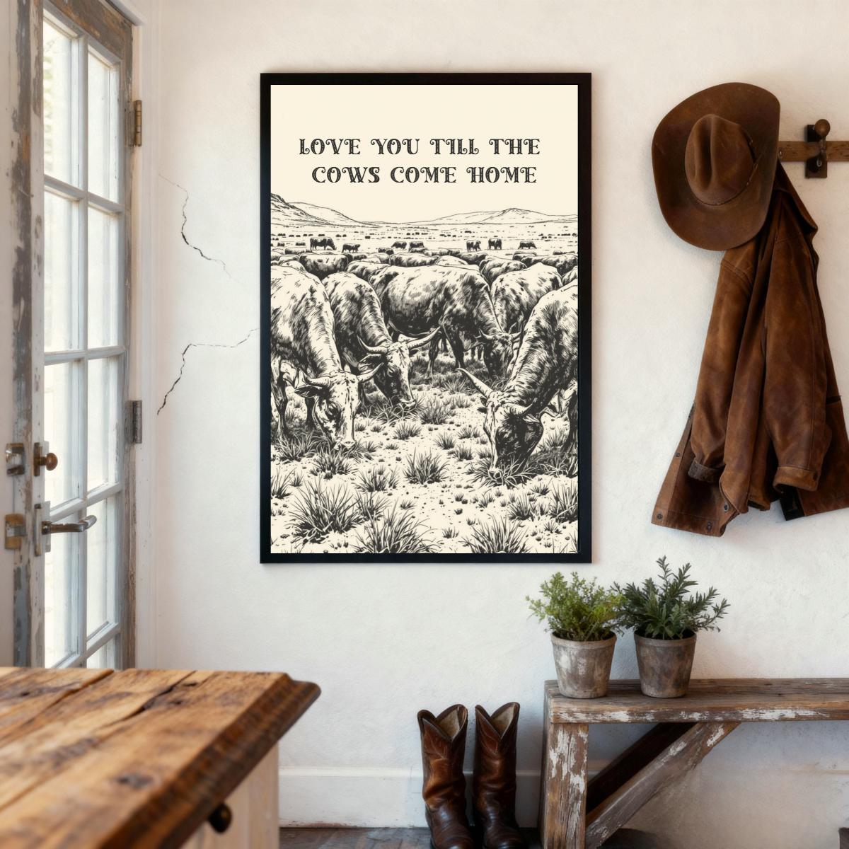 Love You Till the Cows Come Home Print, Country Wall Art, Farmhouse ...