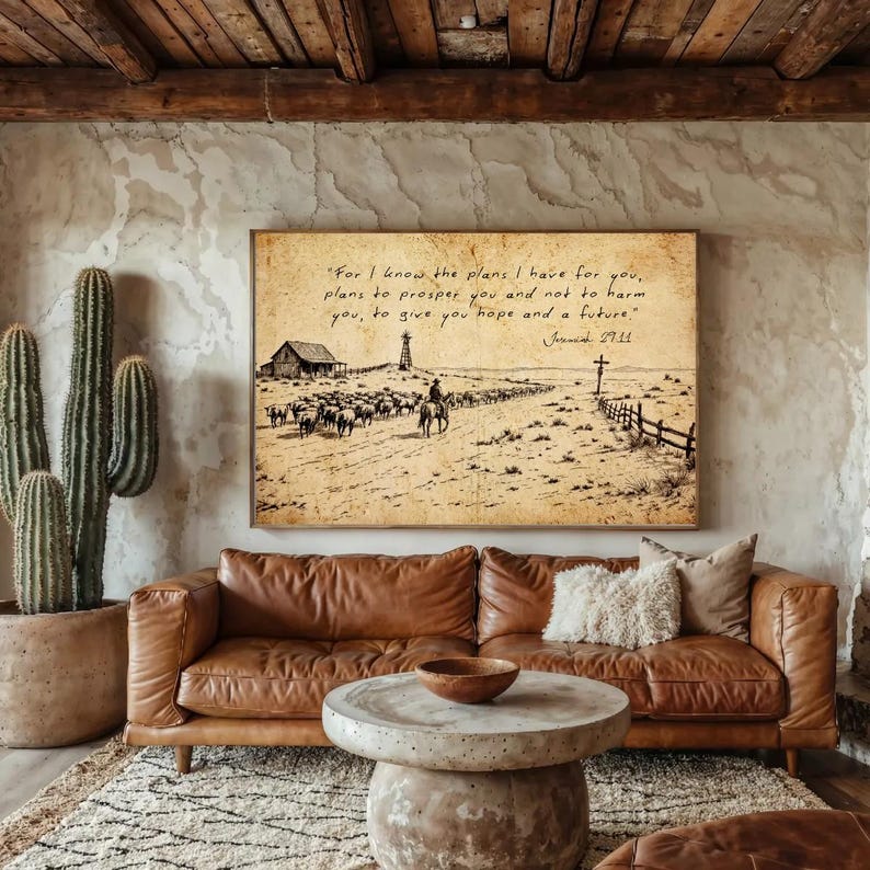 Jeremiah 29:11 Bible Verse Poster, Western Christian Wall Art ...
