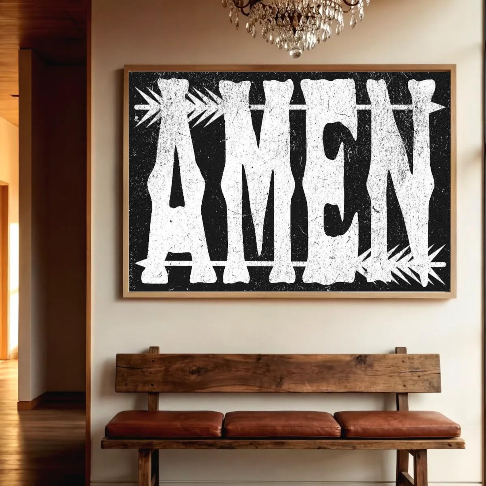 Amen Print, Vintage Christian Western Wall Art, Religious Amen Poster ...