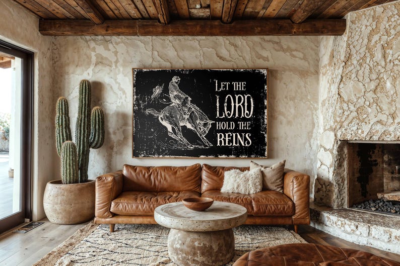 Christian Faith Scripture Print, Western Bible Verse Wall Art, Modern ...