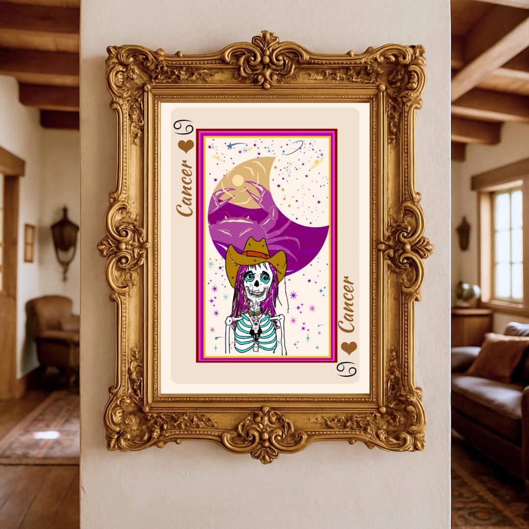 Cancer SATIN Paper Poster, Gothic Zodiac Print, Astrology Wall Art ...