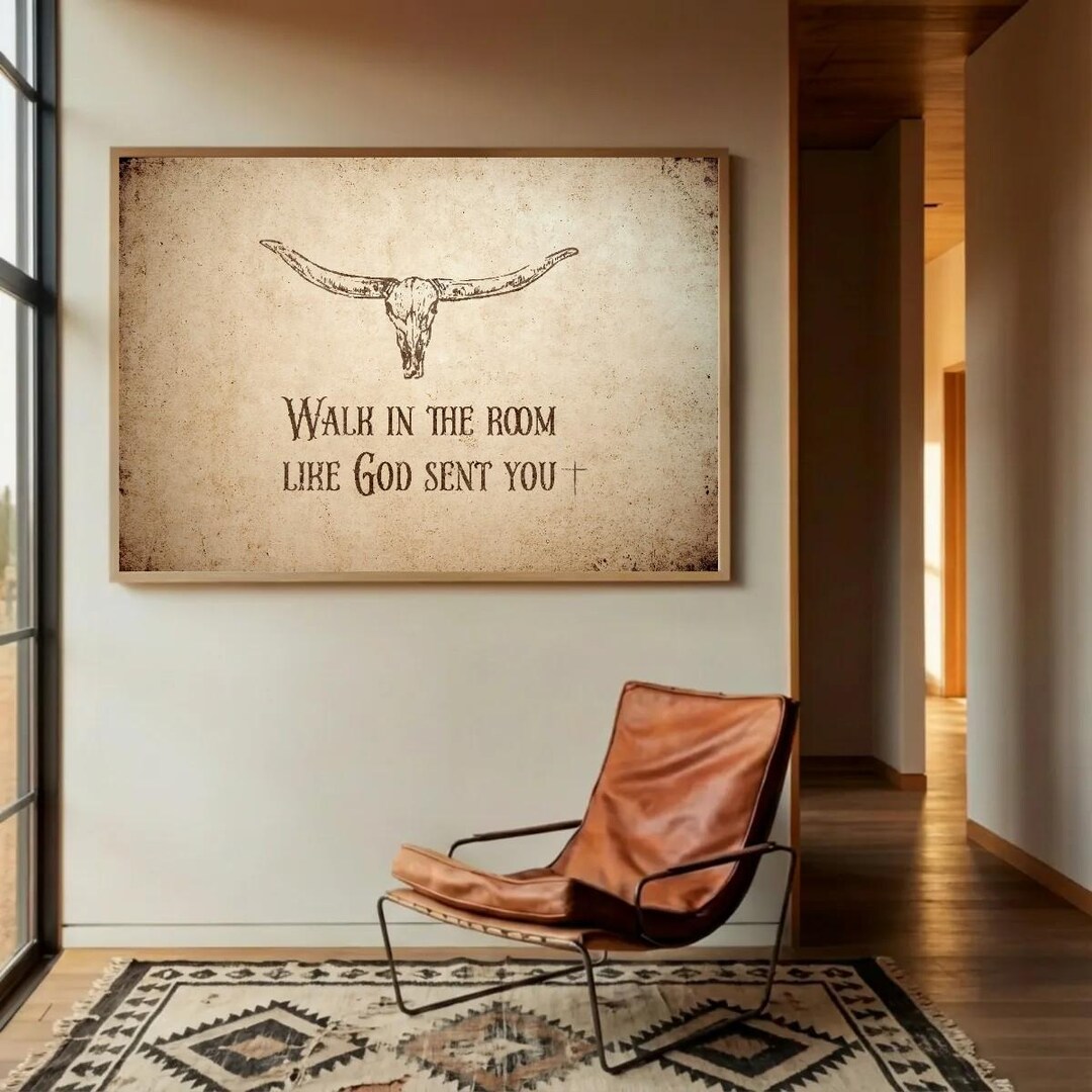 God Sent You Scripture Wall Art Print | Christian Western Wall Art ...