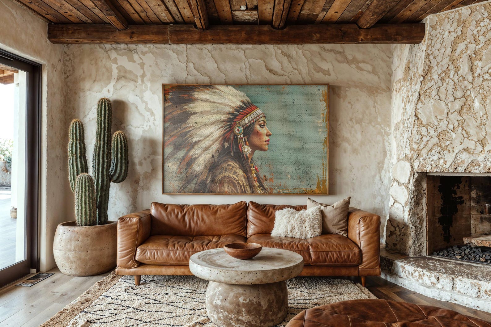 Western Decor, Rustic Tribal Art, Boho Home Decor, Vintage Indigenous ...