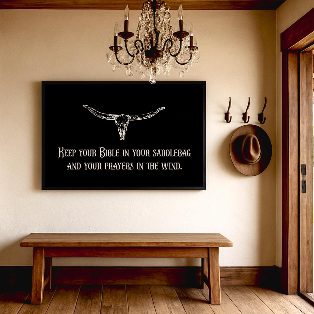 Cowboy Prayer Wall Art, Western Christian Decor, Bible Ranch Sign ...