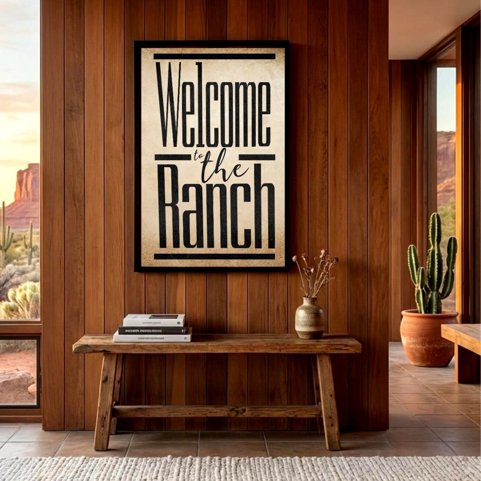 Welcome to the Ranch Sign, Southwestern Western Decor, Cowboy Cabin ...