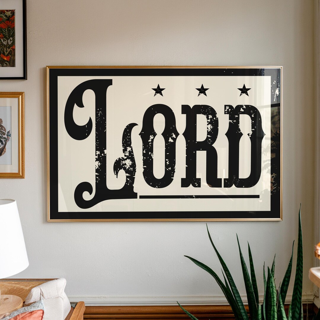 Lord Wall Art Rustic Christian Decor Western Scripture Print Vintage ...