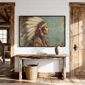 Western Decor, Rustic Tribal Art, Boho Home Decor, Vintage Indigenous ...