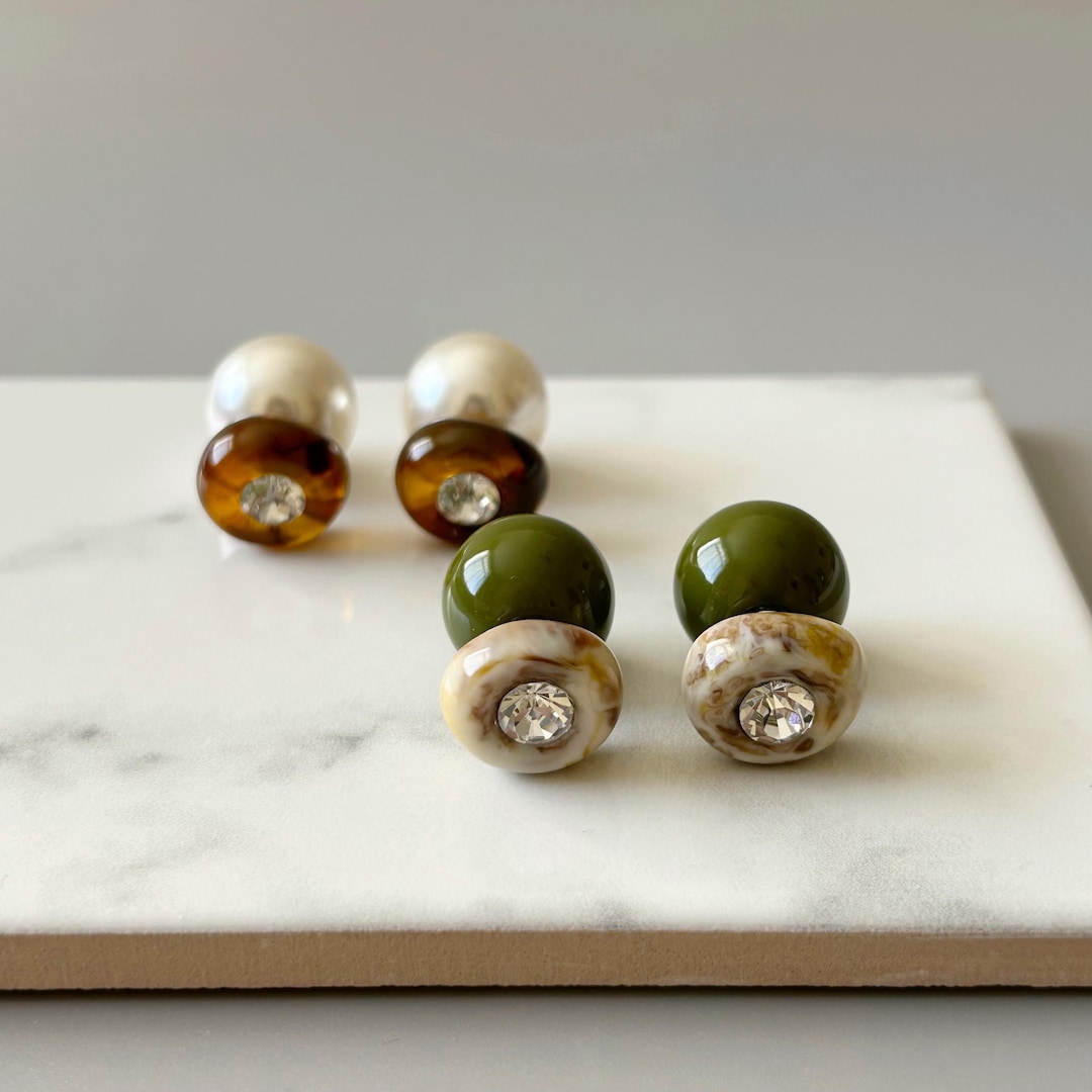 2-way Reversible Stud Earrings With Nickel Free Posts, Double Sided ...