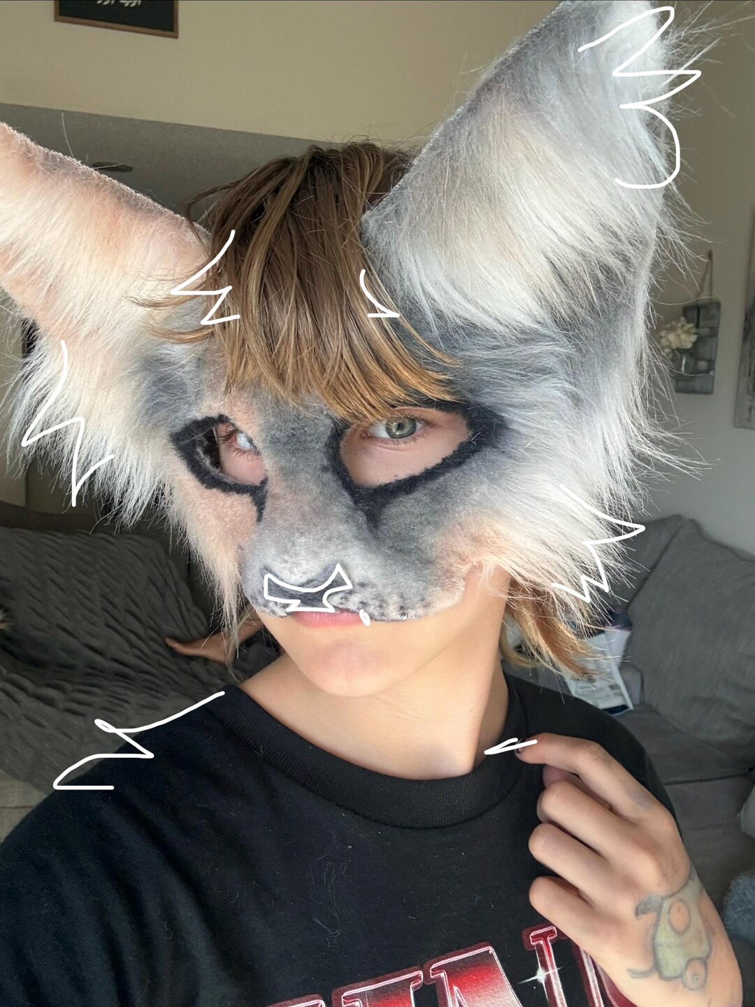 Calico Cat - Therian Mask - Faux Fur - Etsy