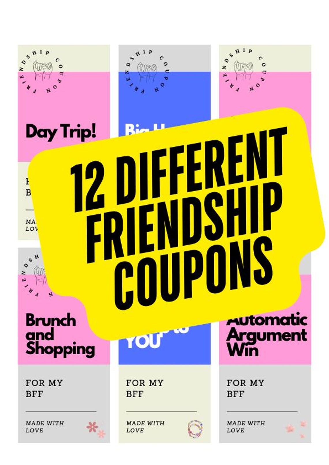 Friendship Coupons – Printable Gift for Best Friends, Fun DIY Gift Idea ...
