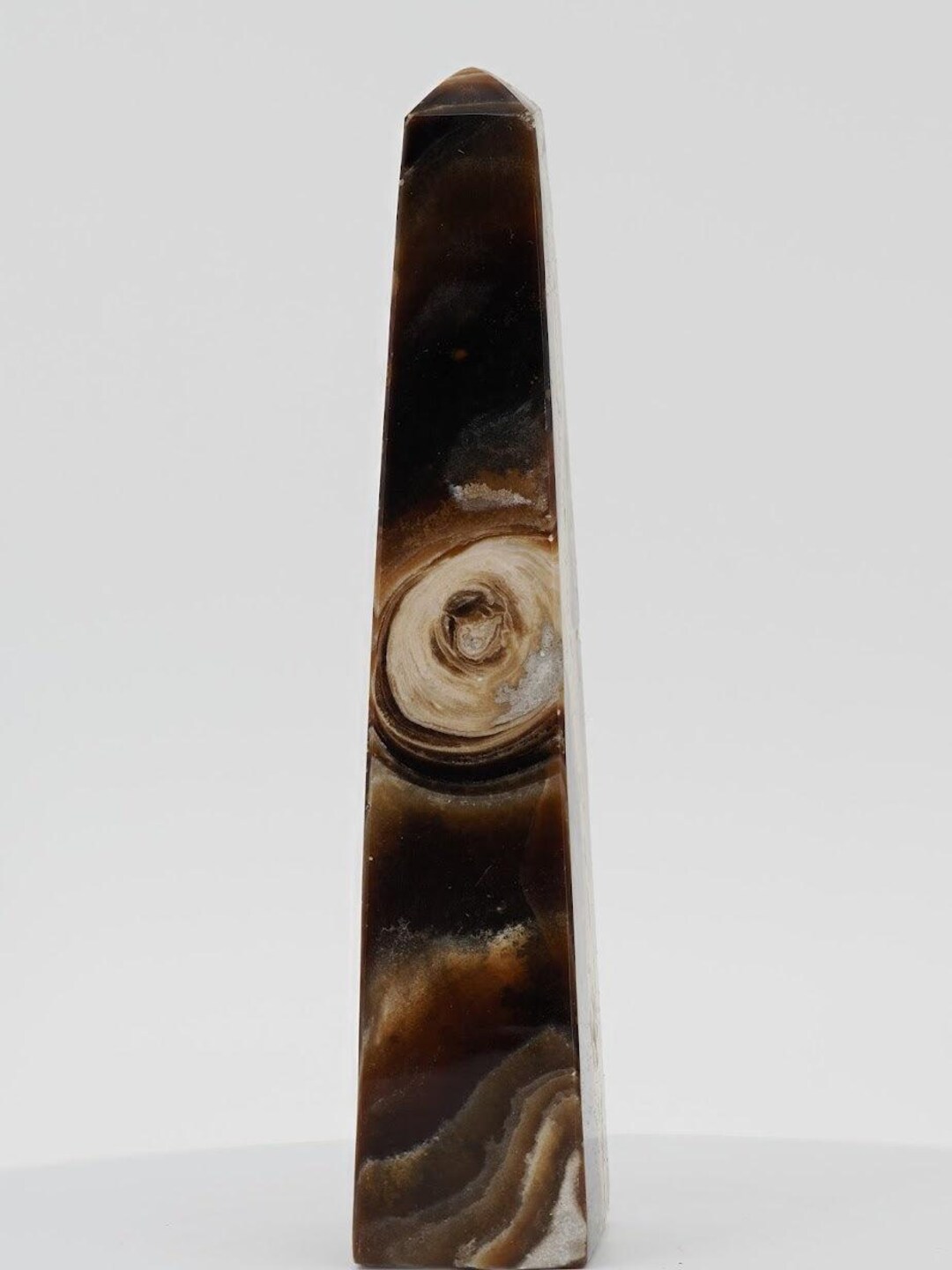 Chocolate Banded Onyx Tower – 5″ Orbital Calcite Specimen - Etsy