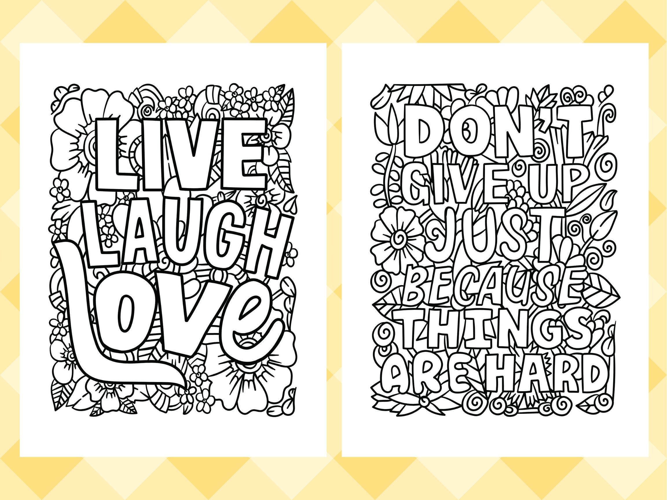 Mental Health Coloring Page, Motivational Quotes Color Page ...