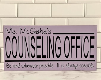 Custom Counselor Sign - Etsy