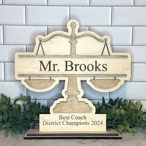 Personalized Mock Trial Coach Gift - Laser Engraved Scales of Justice ...