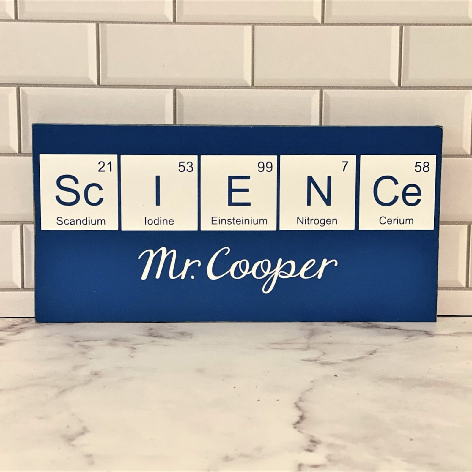 Science Teacher Gift Teacher Desk Name Plate Periodic Table Science ...