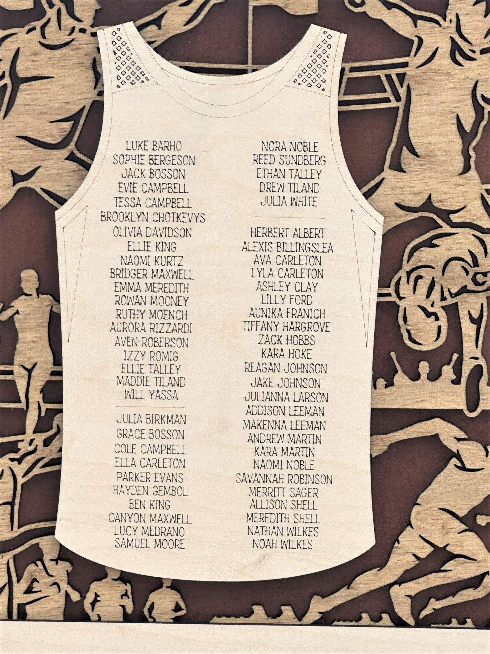 Track and Field Laser Engraved Thank You Gift Wood Plaque Track Coach ...