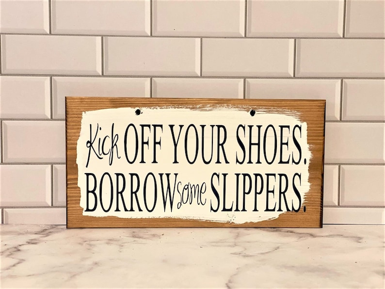 Remove Shoes Sign Shoe Storage Custom Wood Sign Door Hanger ~ Front ...