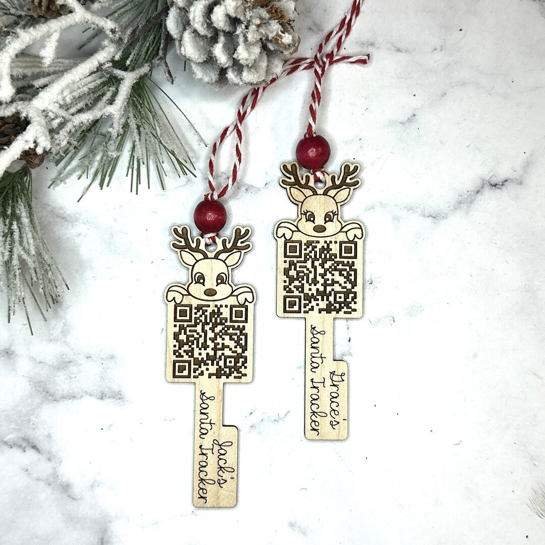 Santa Tracker QR Code Christmas Countdown Custom Ornament ...