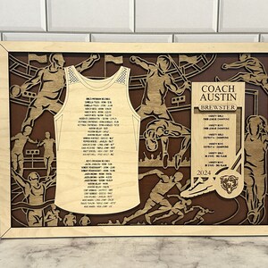 Track and Field Laser Engraved Thank You Gift Wood Plaque Track Coach ...