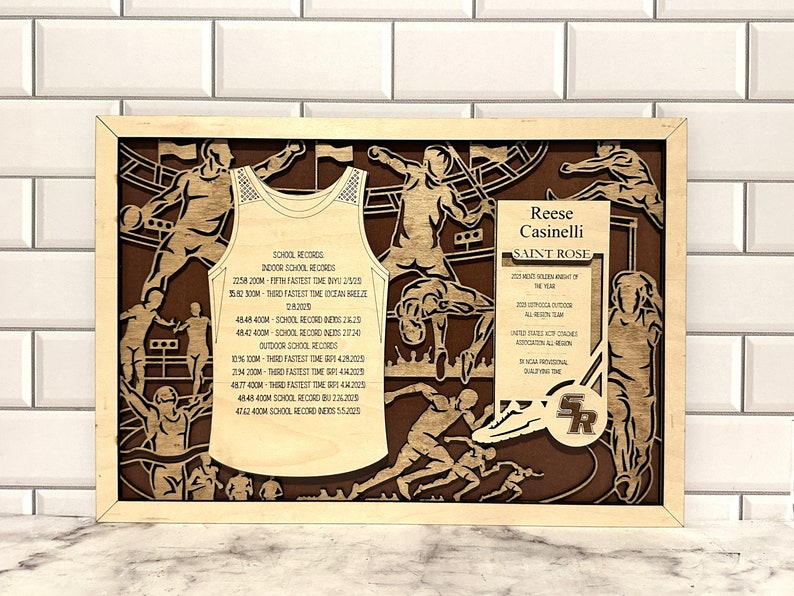 Track and Field Laser Engraved Thank You Gift Wood Plaque Track Coach ...