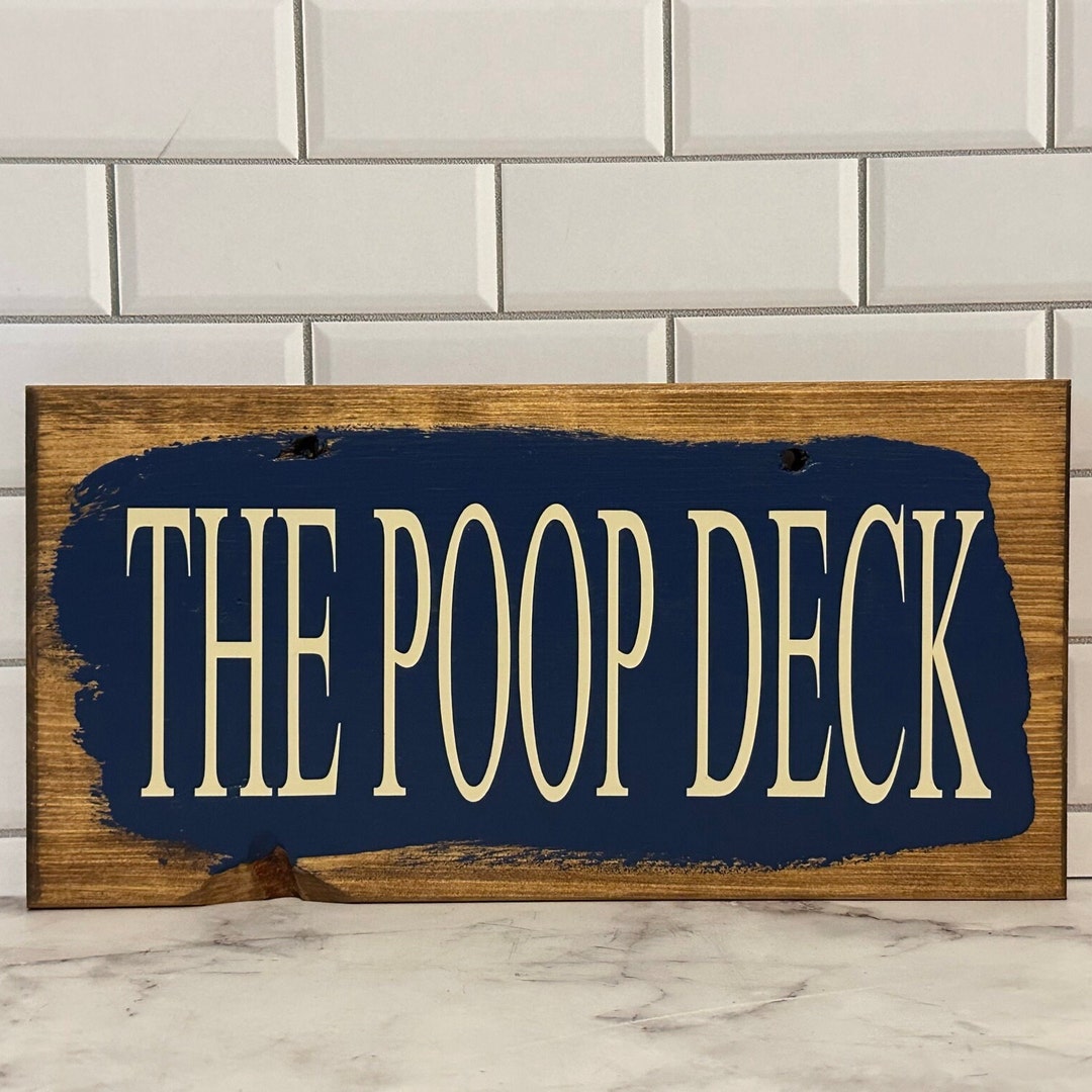 Beach House Décor Poop Deck Sign for Nautical Nursery Coastal Nursery ...