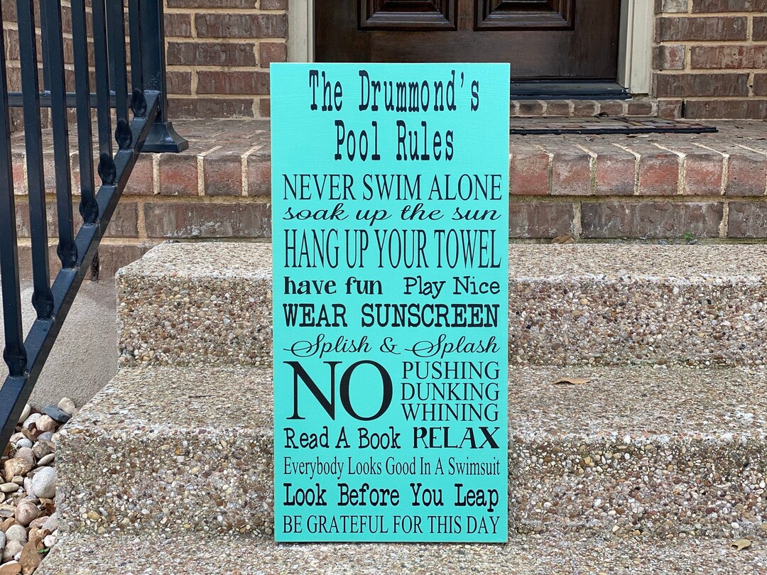 Pool Sign Lake House Décor Custom Wood Sign for Pool ~ Patio Décor Pool ...