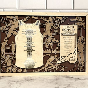 Track and Field Laser Engraved Thank You Gift Wood Plaque Track Coach ...