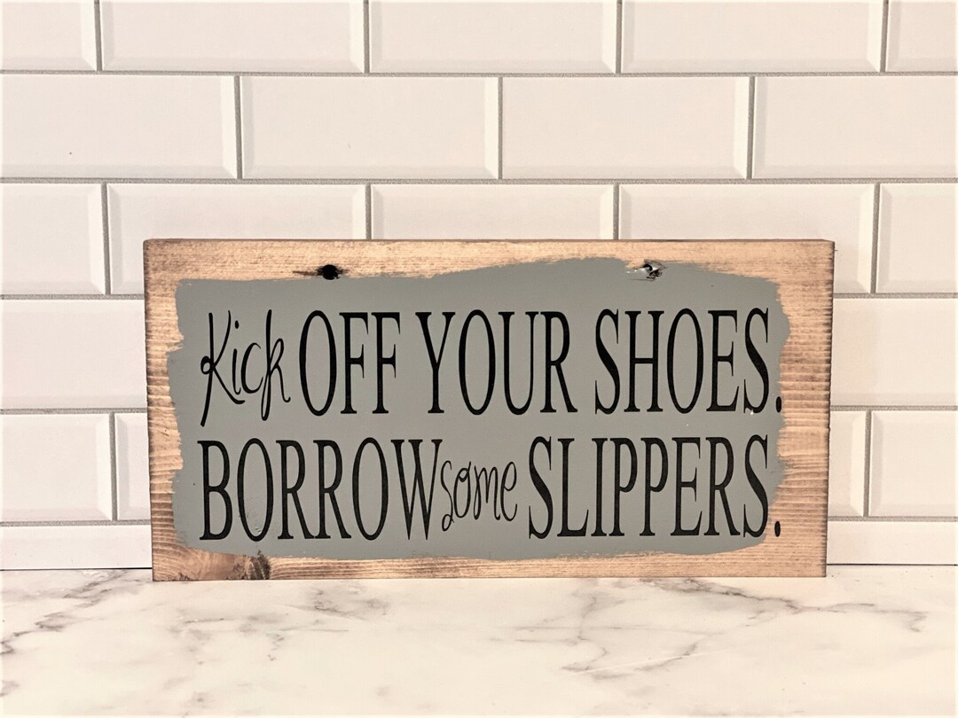 Remove Shoes Sign Shoe Storage Custom Wood Sign Door Hanger ~ Front ...