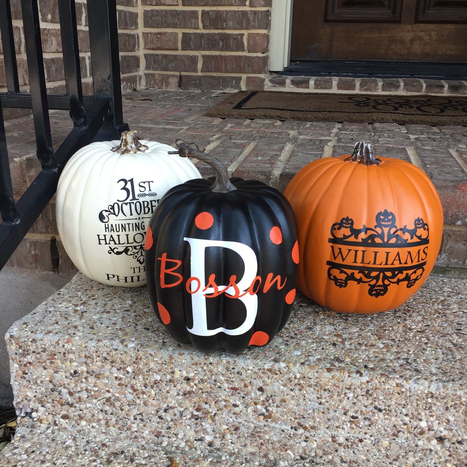 Monogrammed Personalized Name Pumpkin Decal Polka Dot | Etsy