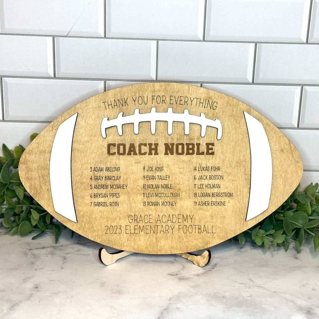 Football Coach Gift Award Plaque ~ Custom Football Gifts Coaches Gift ...