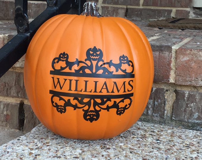 Personalized Pumpkin Vinyl Decal, Monogram and Name , Pumpkin Decor ...