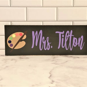 Art Teacher Gift Teacher Name Sign Personalized Paint - Etsy