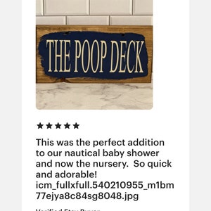 Beach House Décor Poop Deck Sign for Nautical Nursery Coastal Nursery ...
