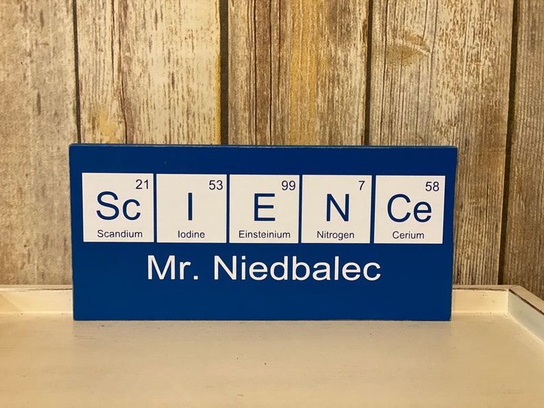 Science Teacher Gift Teacher Desk Name Plate Periodic Table | Etsy