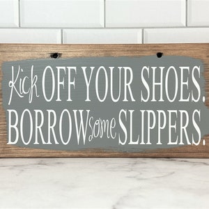 Remove Shoes Sign Shoe Storage Custom Wood Sign Door Hanger ~ Front ...