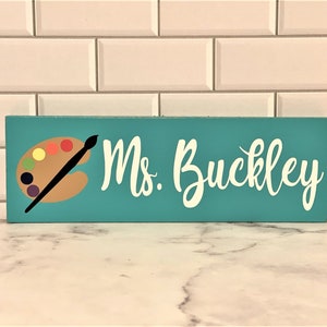 Art Teacher Gift Teacher Name Sign Personalized Paint Brush for Art ...