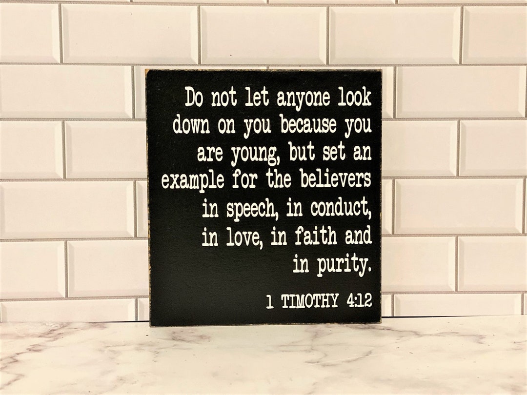 Bible Verse Wall Art Teen Gift 1 Timothy 4 12 Christian Wall Art Bible ...