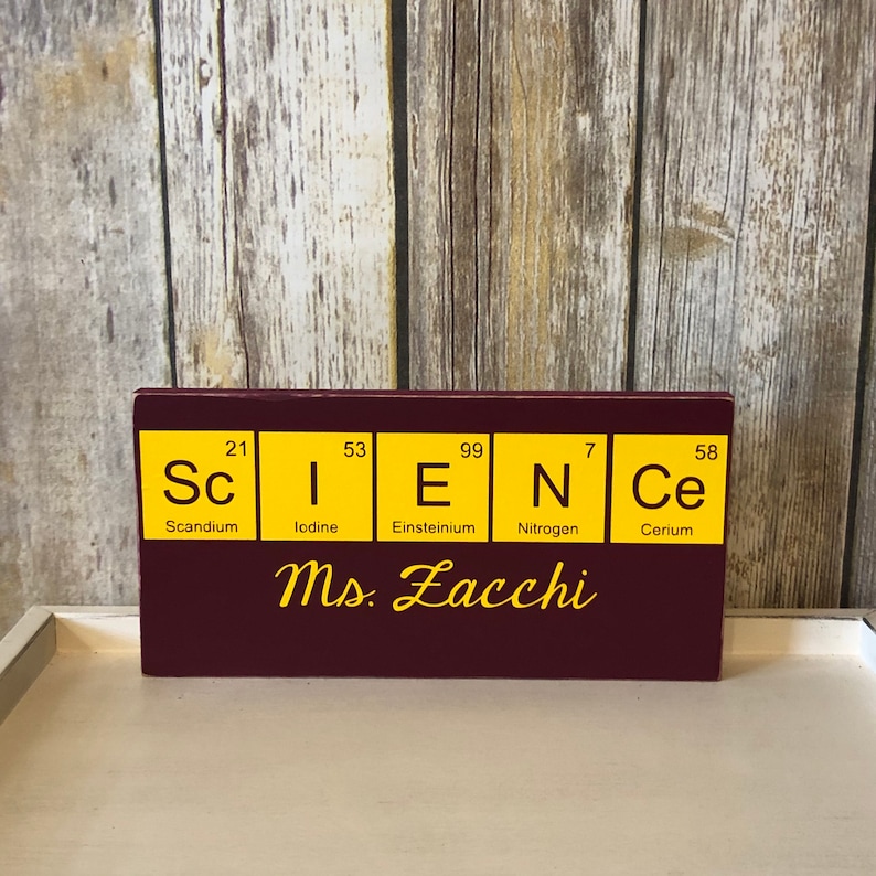 Science Teacher Gift Teacher Desk Name Plate Periodic Table | Etsy