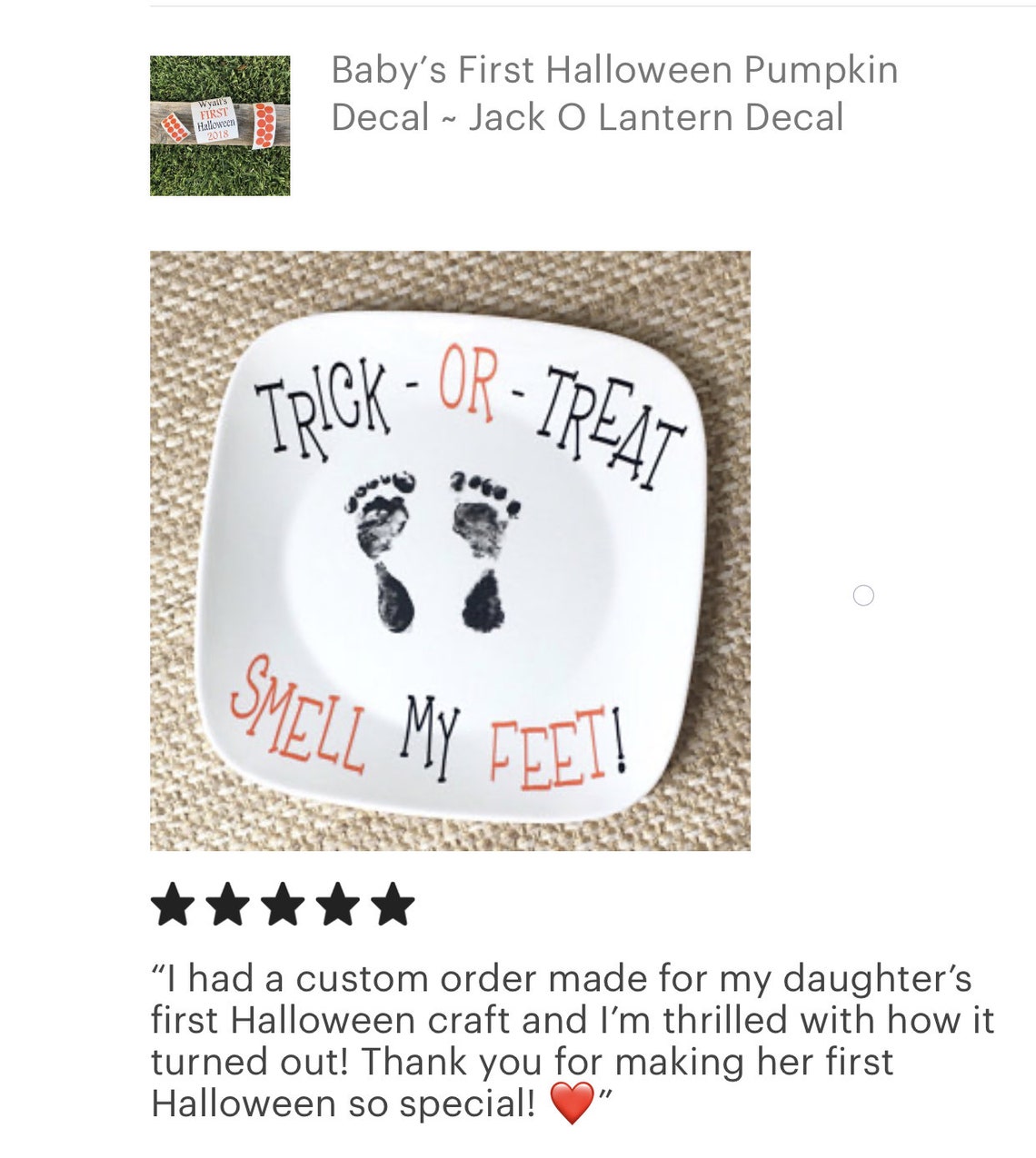 Trick or Treat Smell My Feet Halloween Plate Decal ~ Baby's First ...