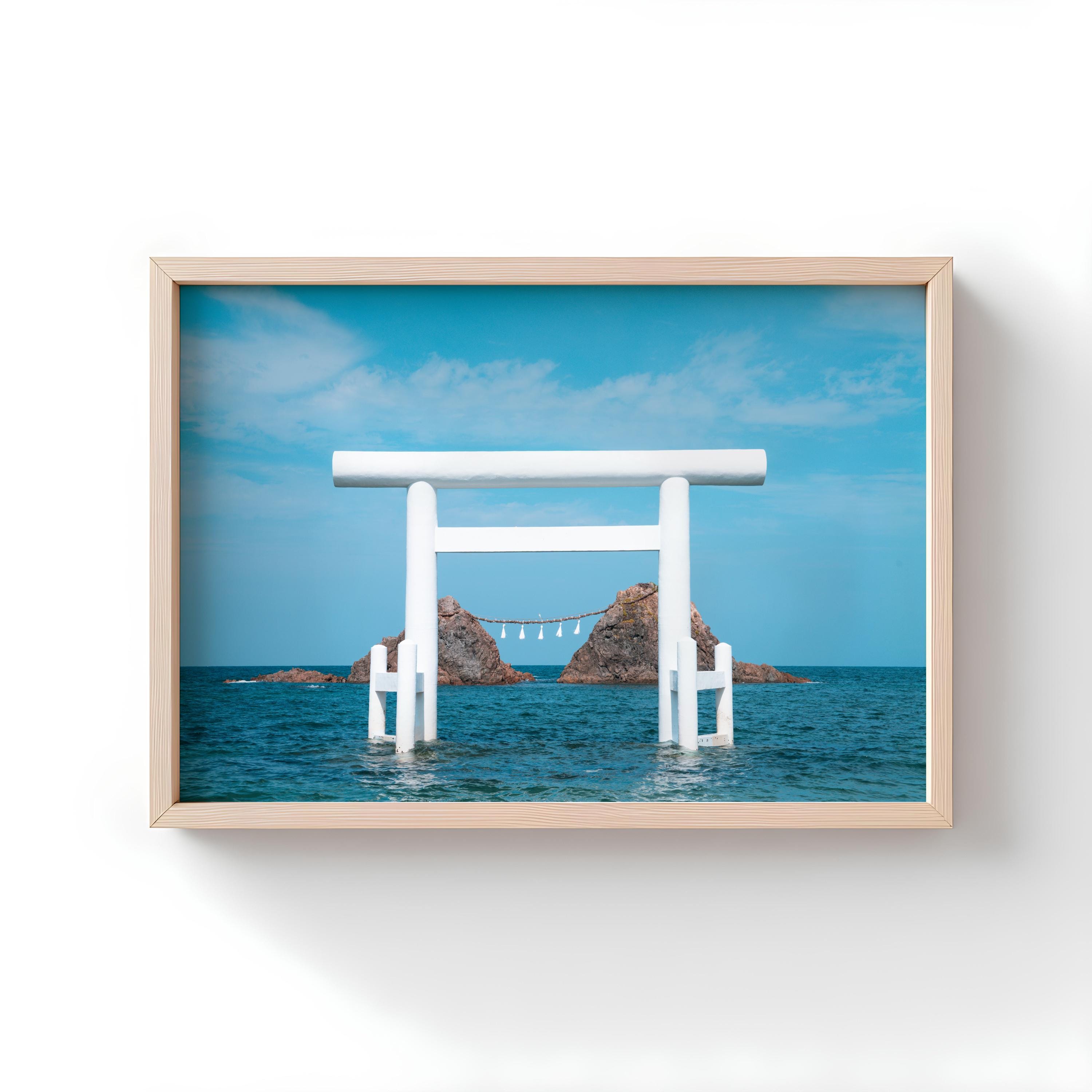 Japanese Torii Gate With Ocean Photography, Large Coastal Seascape ...
