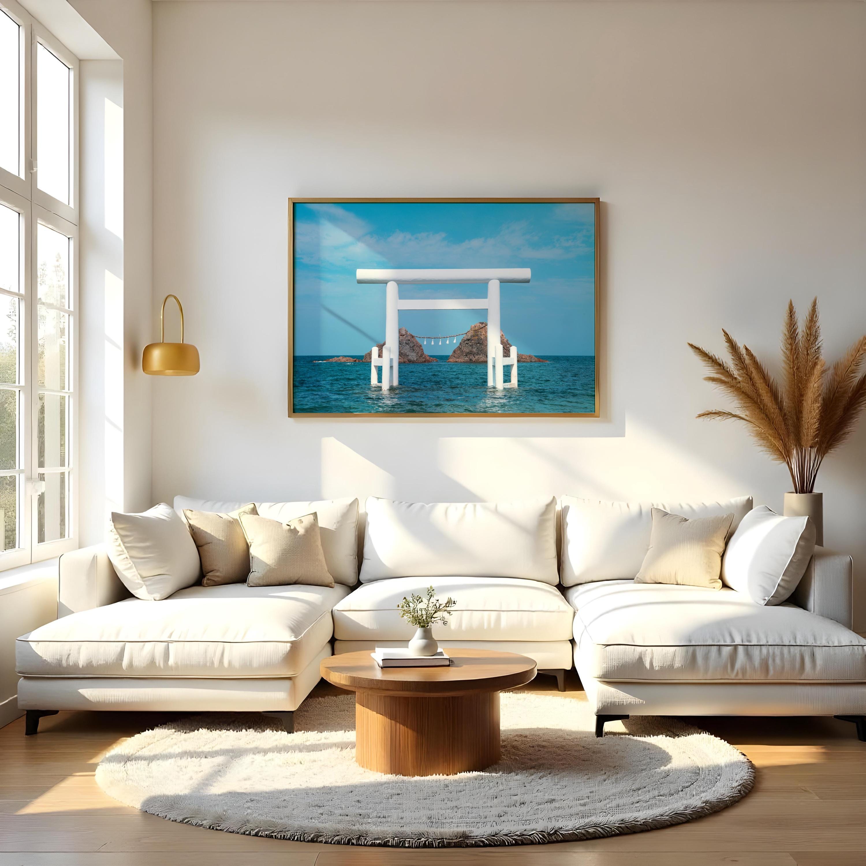 Japanese Torii Gate With Ocean Photography, Large Coastal Seascape ...