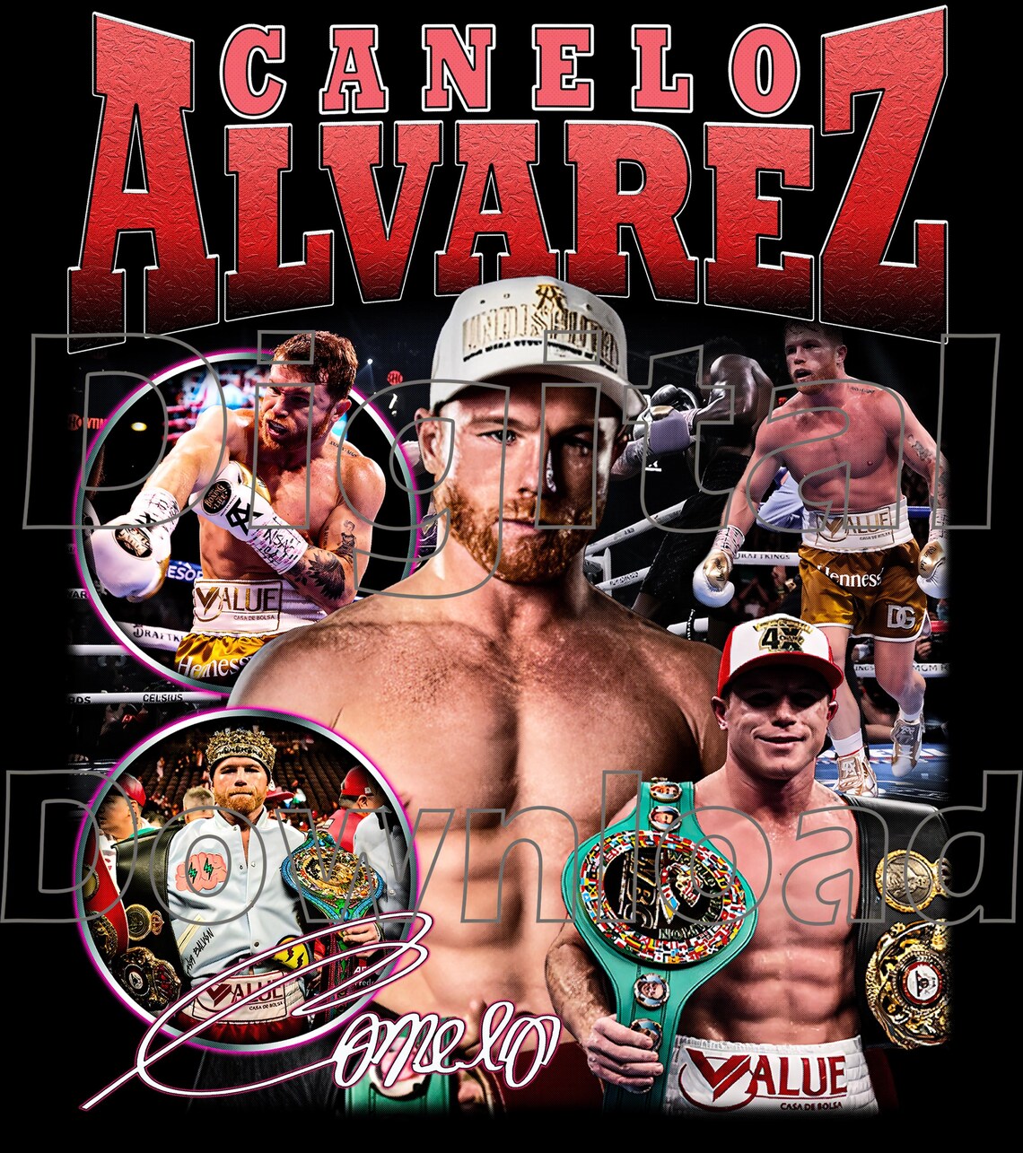 Canelo Alvarez Tshirt Design, PNG Instant Download, Ready to Print DTG ...