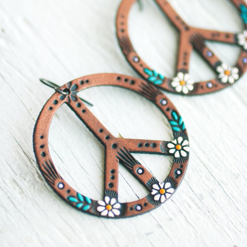 Peace Earrings - Etsy