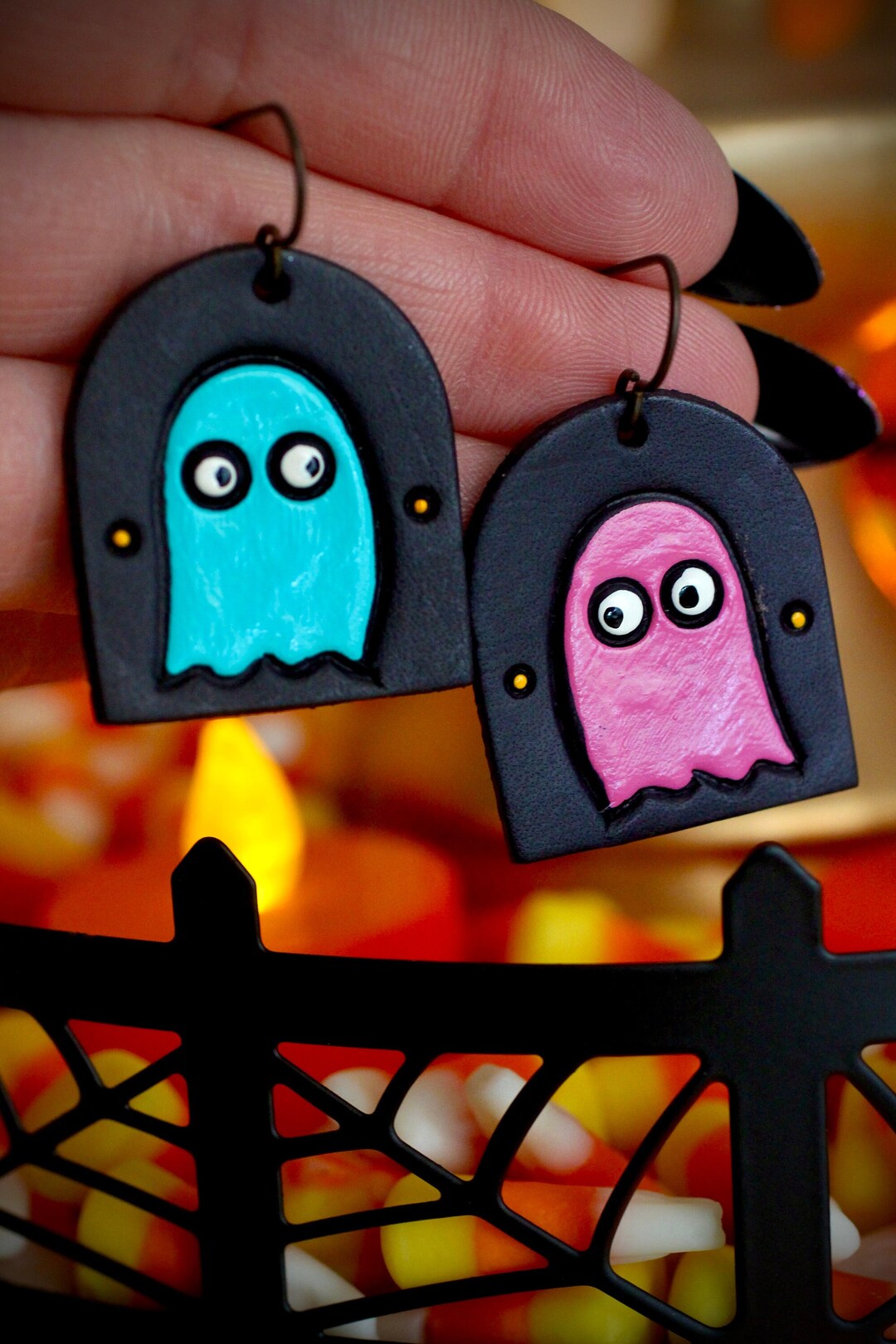 Pac-man Ghosts Earrings - Pinky & Inky - Video Game and Halloween ...