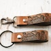 Leather Key Ring - Mountain - Hiking - Pine Trees - Mini Loop Fob - for ...